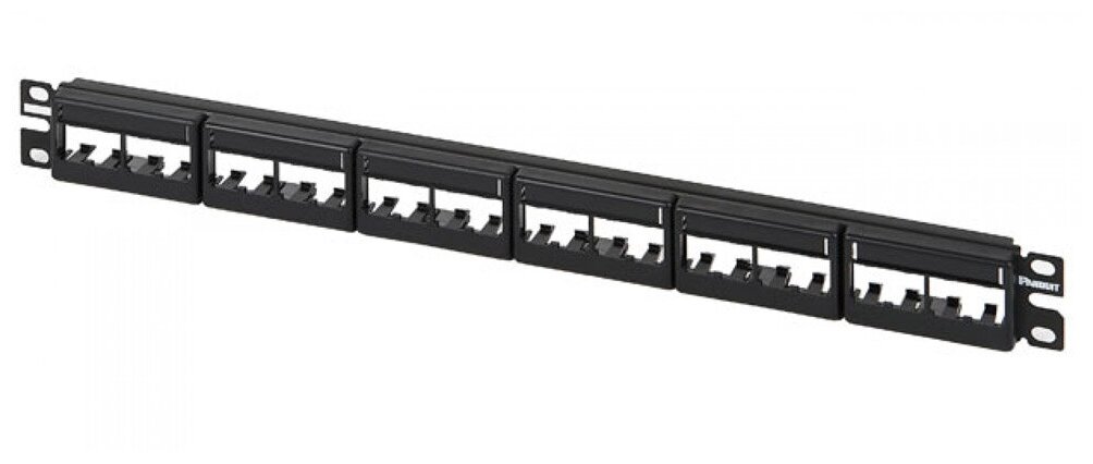 Патч-панель Panduit CPPL24WBLY, 24 порта, CAT6, черный, металл