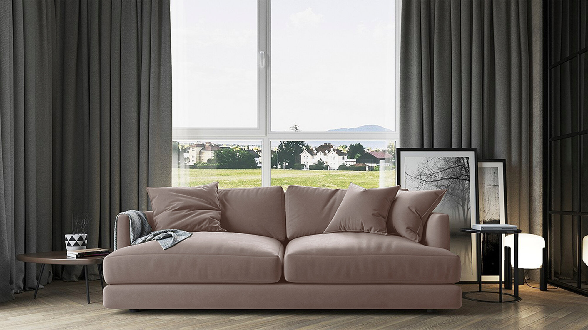 Диван прямой DiHall "Ибица" Velutto 11, раскладной, еврокнижка