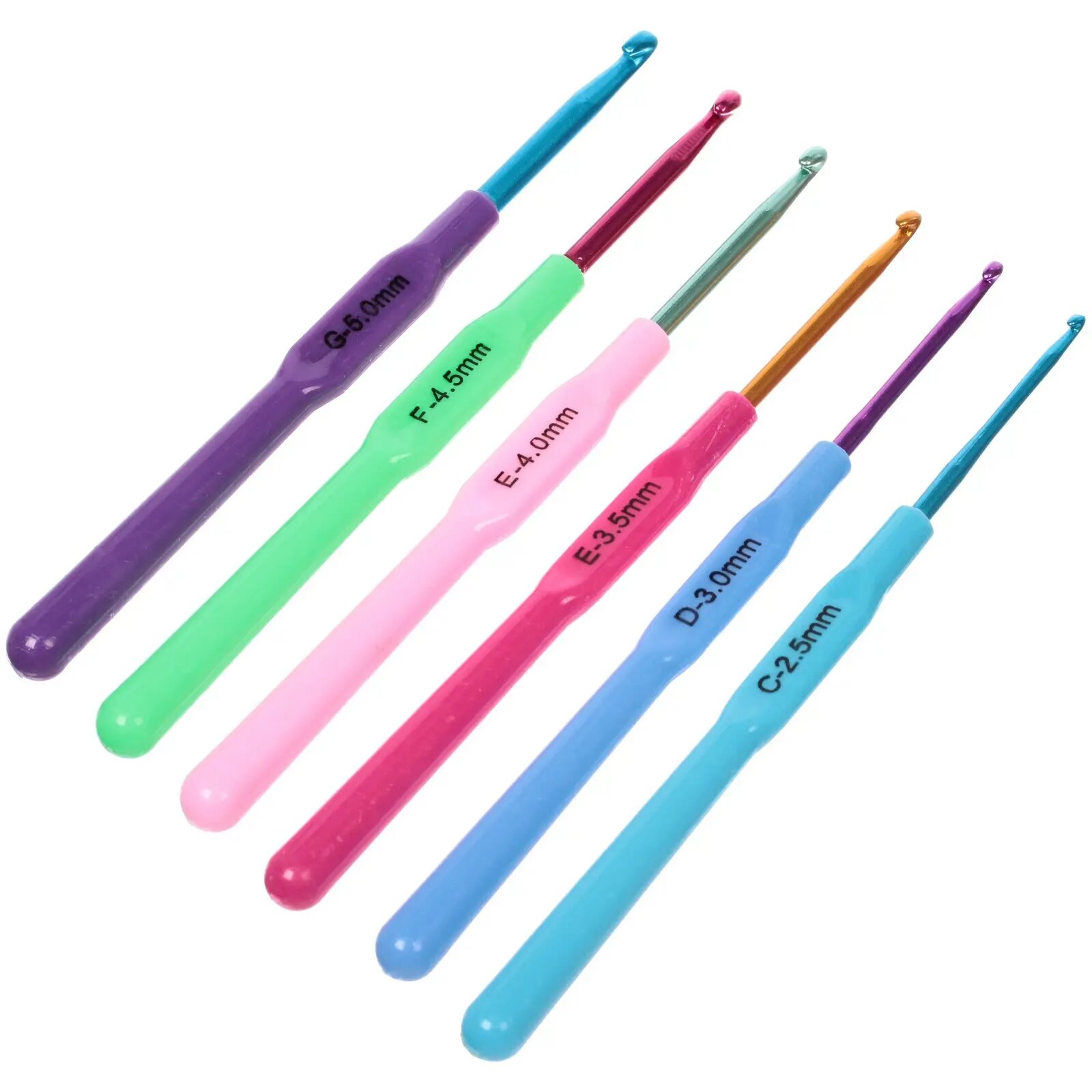 Вязальные крючки металлические 6шт «Favorite Hous», 2.5-5мм, удобные и качественные