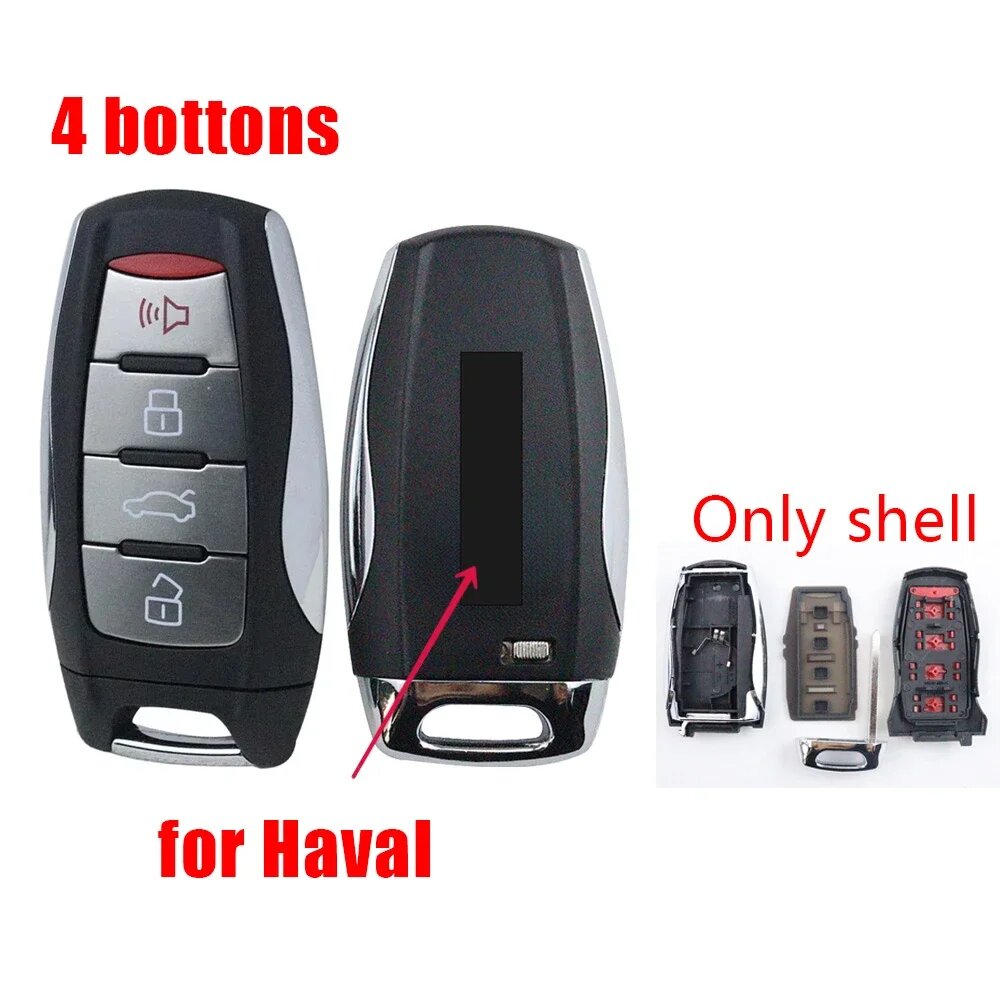 3 кнопки ID46/47 чип 433 МГц автомобильный брелок корпус для GWM Cannon Poer Haval Hover H4 H6 H7 H9 F5 F7 H2S C30 C50 Coupe 4bt shell -for haval