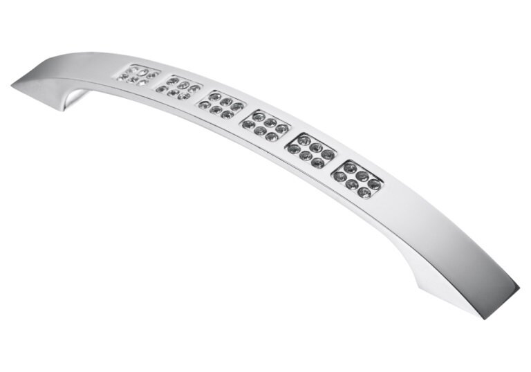 Ручка-скоба CRL04-128 с кристаллами 128 мм для фасадов мебели