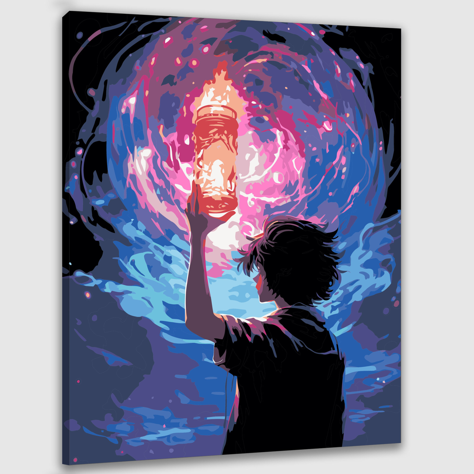 Картина по номерам 40x50 см, цифровое изображение, персонаж, Зелье силы, решимость, волнение, энергетический вихрь