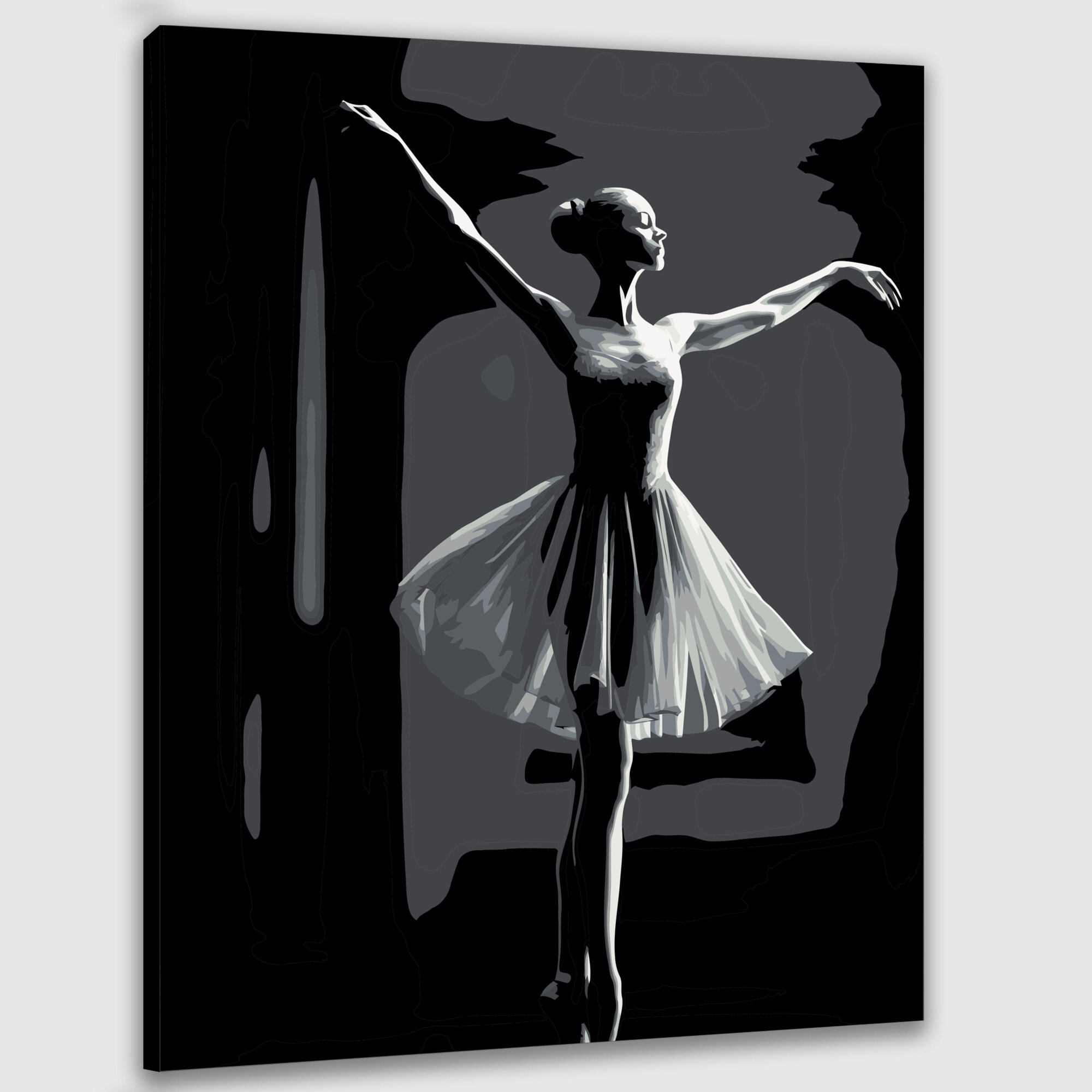 Картина по номерам 40x50 см, балерина, высокое разрешение, пируэт, идеальная осанка, равновесие, сила, f