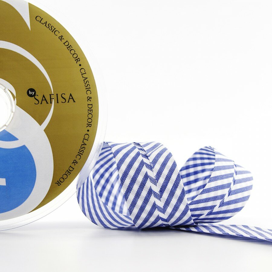 Косая бейка с рисунком SAFISA, арт.6282, 30 мм, 25 м, цвет 15