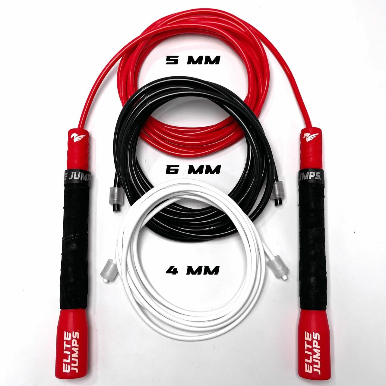 Elite Jumps, скакалки PVC Freestyle, набор из 3 шт, Jump Rope Training Bundle, красный