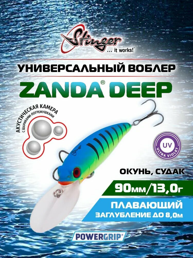 Воблер Stinger Zanda Deep 90F-DR #BGY 13 г Для щуки, судака и окуня