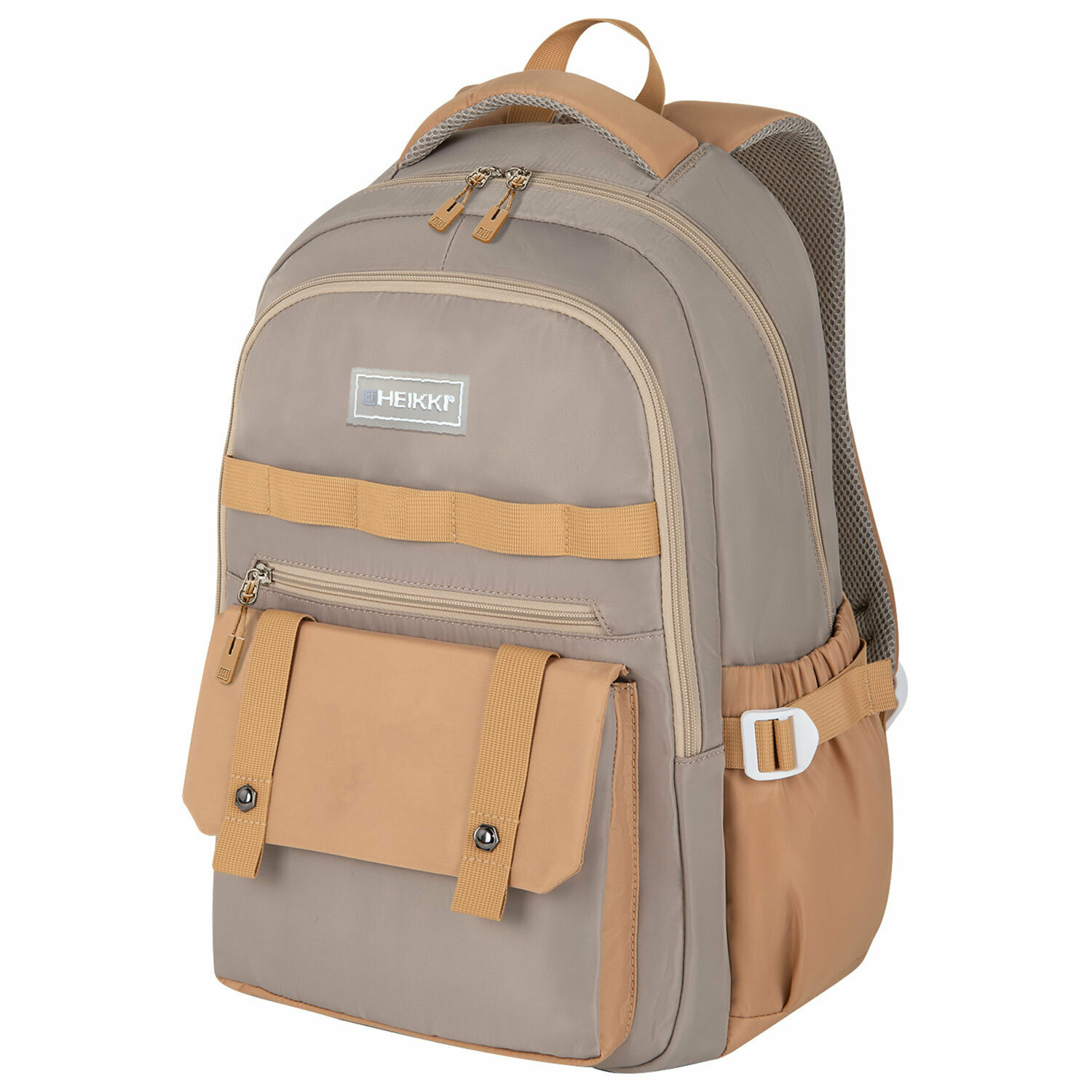 Рюкзак HEIKKI GOODLY (хейки) универсальный, 2 отделения, отделение для ноутбука, бежевый, 46x33x18 см, 273868