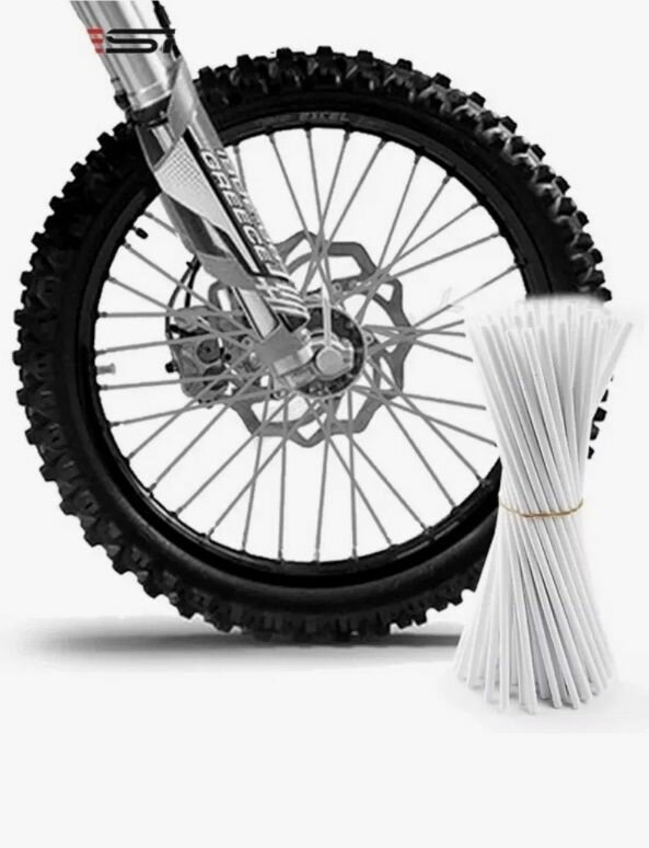 Накладки AVTOBAG на спицы колеса мото и вело техники. Белые