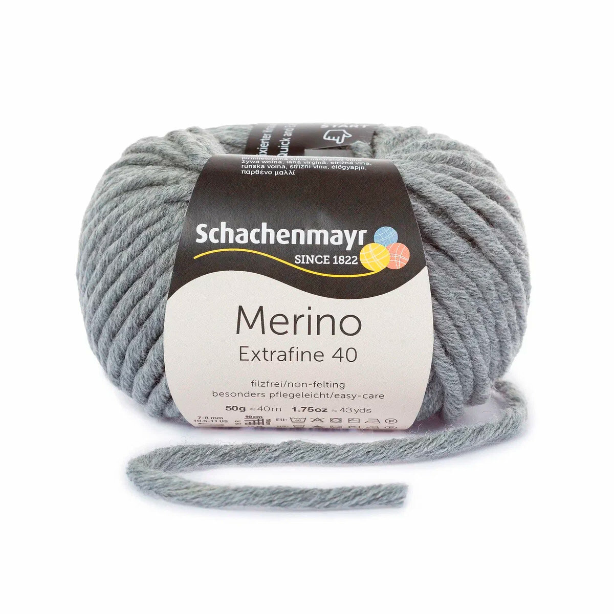 Merino Extrafine 40 /Мерино Экстрафайн 40/ пряжа Schachenmayr Merino, MEZ, 9807555 (00391, *, flanell meliert (фланелевый меланж), серый)