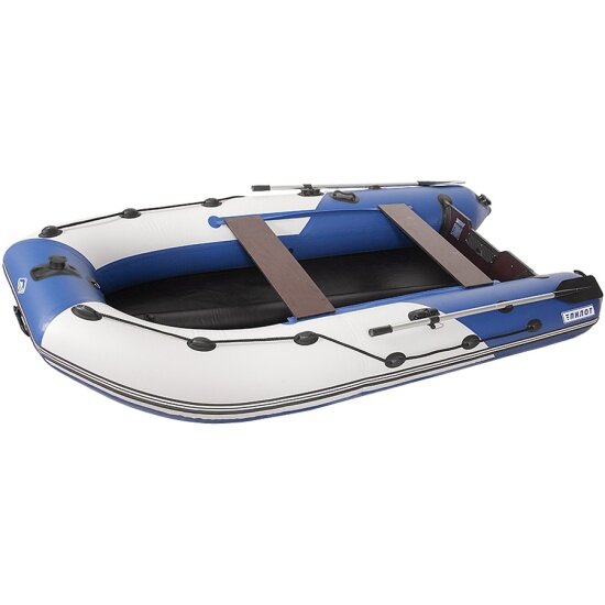Лодка ПВХ Пилот моторная килевая 340 БС, белый/синий
