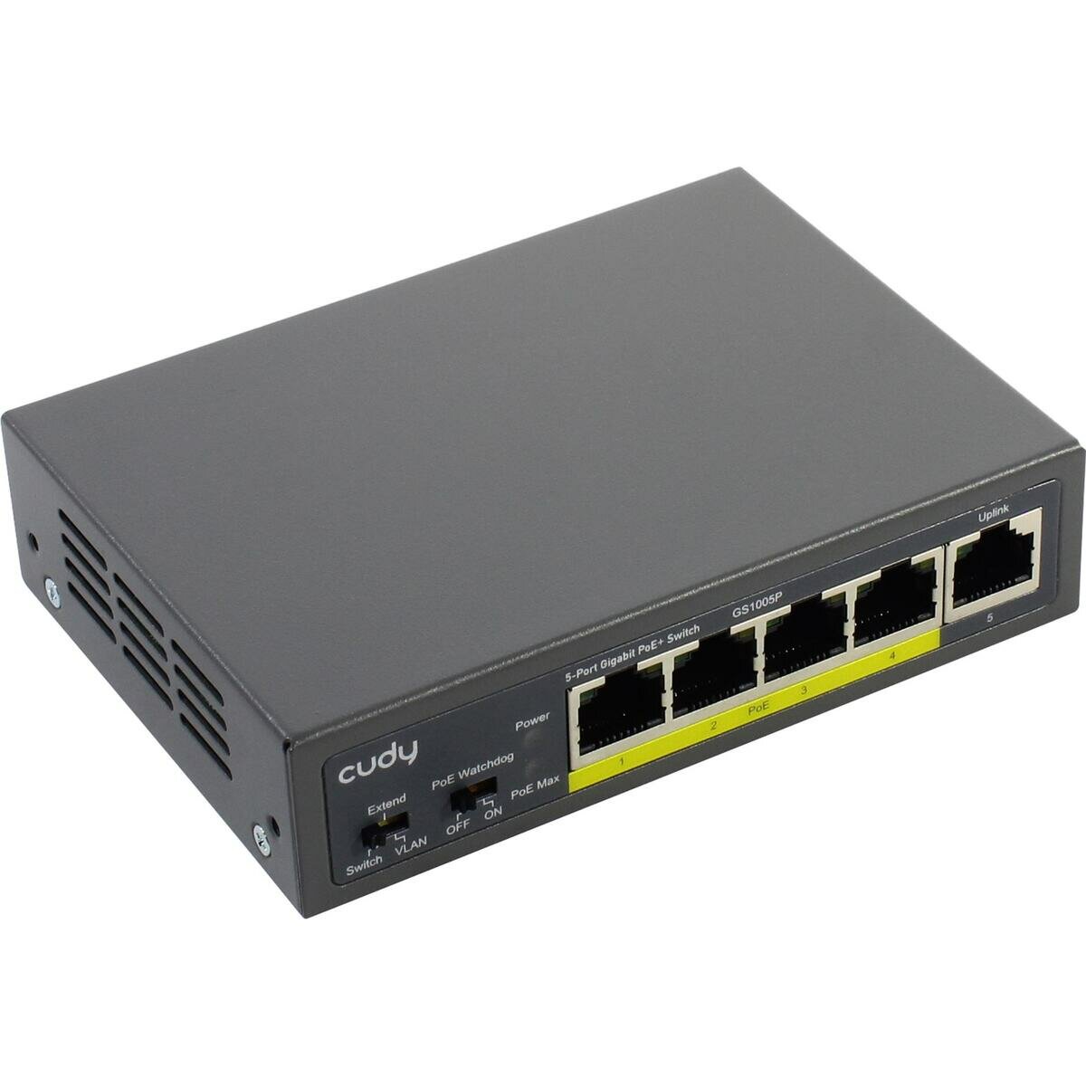 CUDY 5-Port Gigabit PoE+ Switch (4UTP 1000Mbps PoE + 1UTP 1000Mbps)