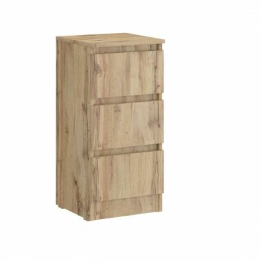 Комод 9 (дуб крафт золотой), ширина 35 см, 3 ящика, в спальню в гостиную, в прихожую