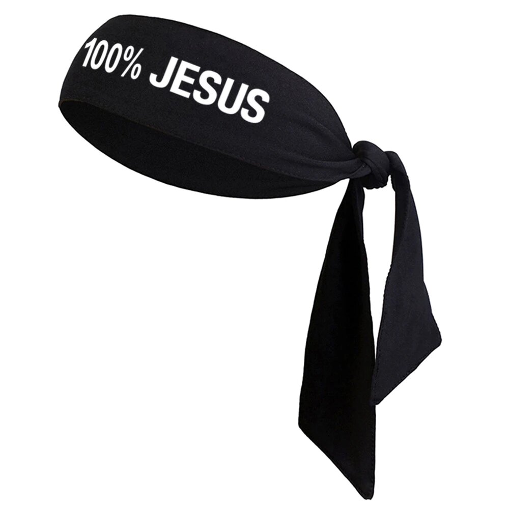 Черная спортивная повязка 100% JESUS