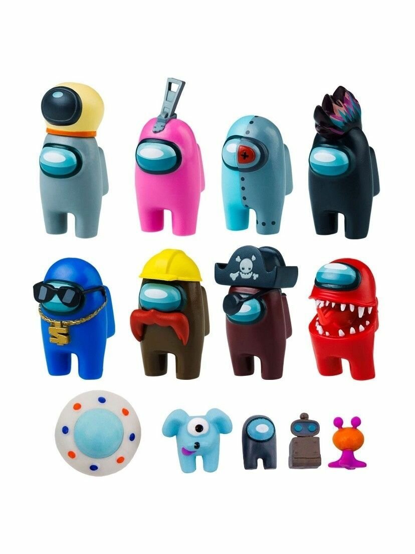 Набор игровой PMI Among Us Фигурка с аксессуарами 8шт AU2370B -hz