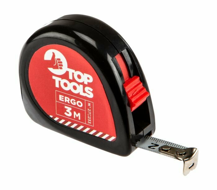 Рулетка стальная лента 3 м x 12.5 мм, TOP TOOLS