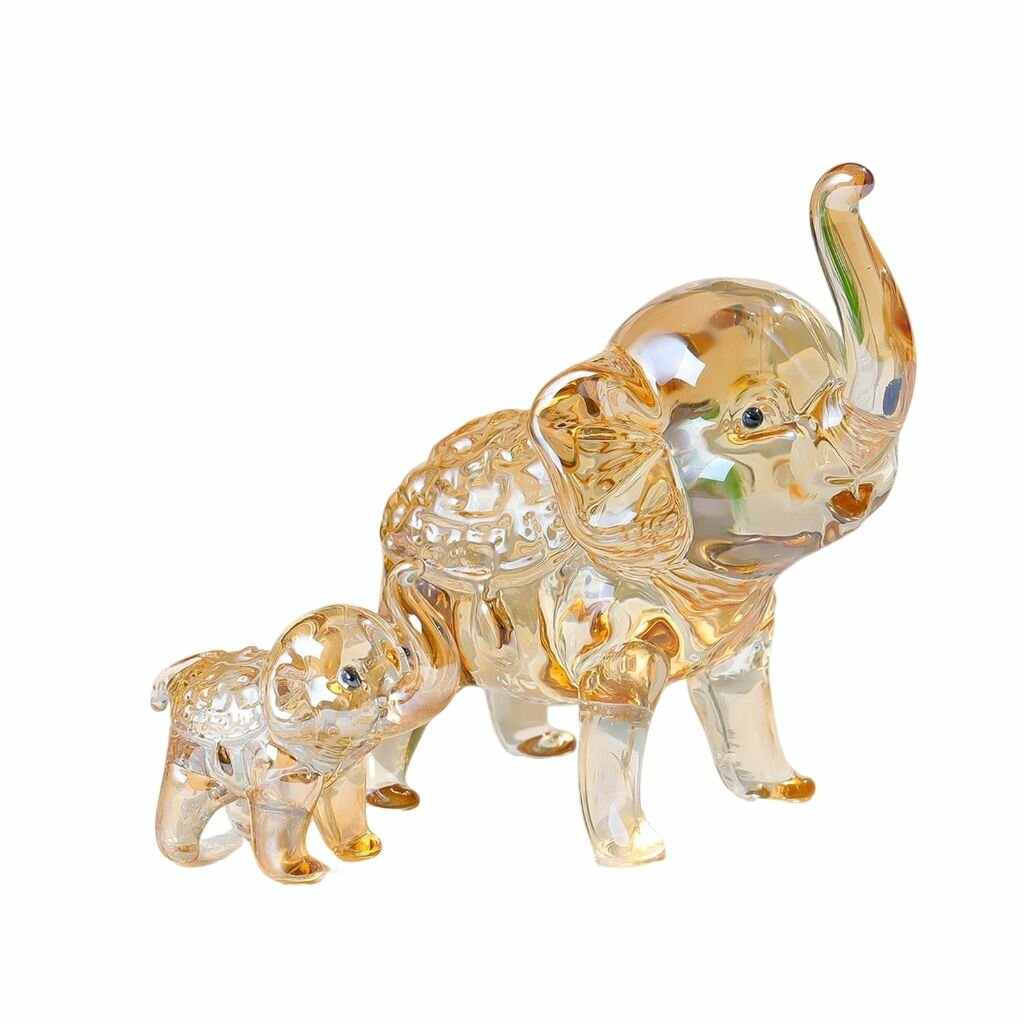 Декоративные статуэтки, Набор фигурок слонов из кристаллов - прозрачный, 1 набор