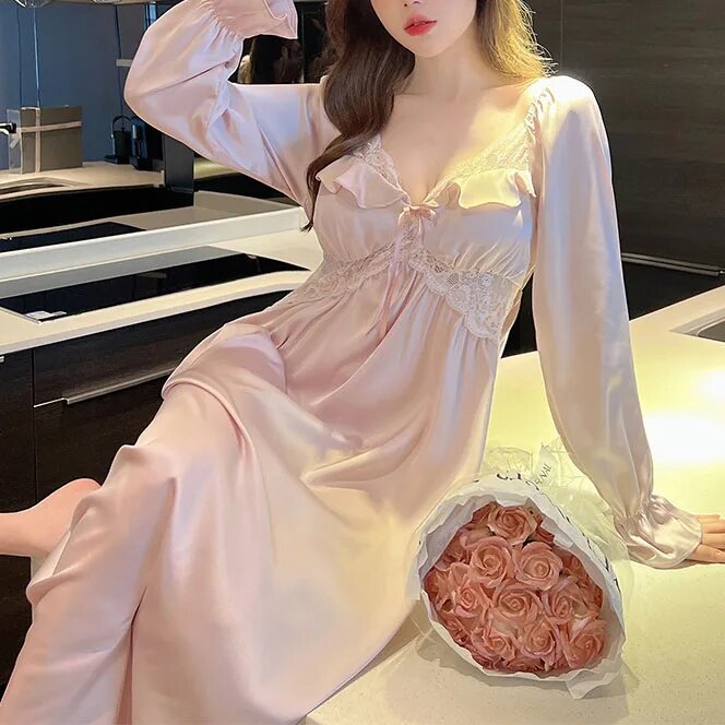 Розовая ночная рубашка YZYOUTHZING, размер M, Nightgown 8