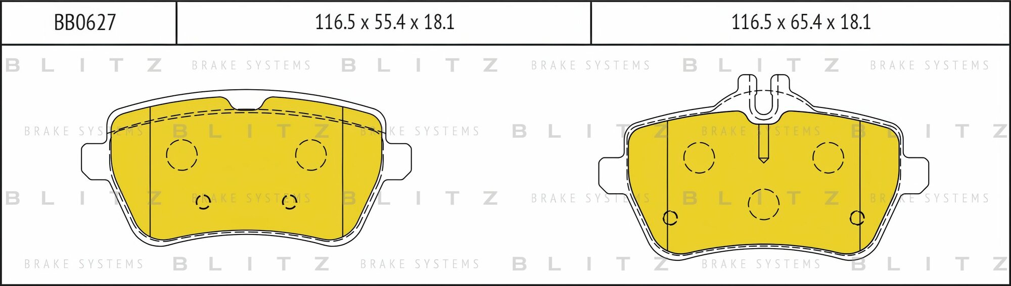 Тормозные колодки задние для Мерседес С, SL BB0627 BLITZ
