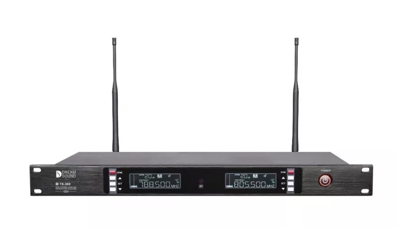 Dreamsound TS-300 двухканальная микрофонная радиосистема с 2-мя ручными передатчиками, 300 частот UHF, ИК-интерфейс