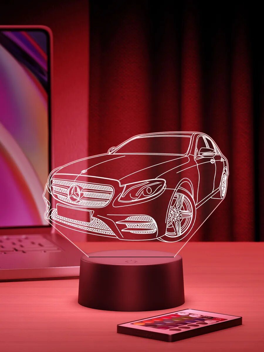 Ночник Автомобиль Мерседес - Mercedes. Подарок автолюбителю — декор в гараж или кабинет в духе автокультуры: любимые машины, тюнинг, автоспорт и эстетика дрифта.