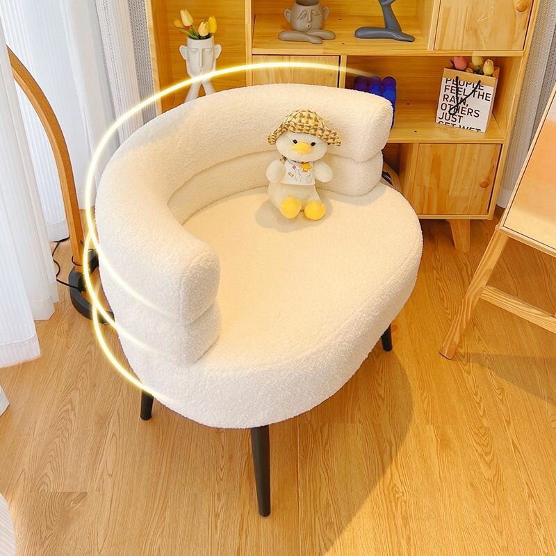 Кресло букле белое круглое