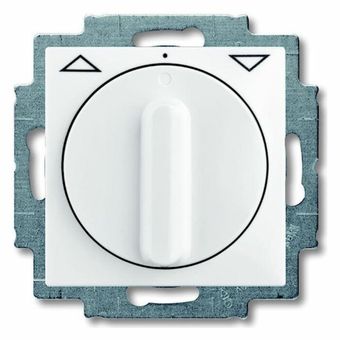 Выключатель для жалюзи поворотный ABB BASIC55, механический, скрытый монтаж, альпийский белый, 2CKA001101A0921