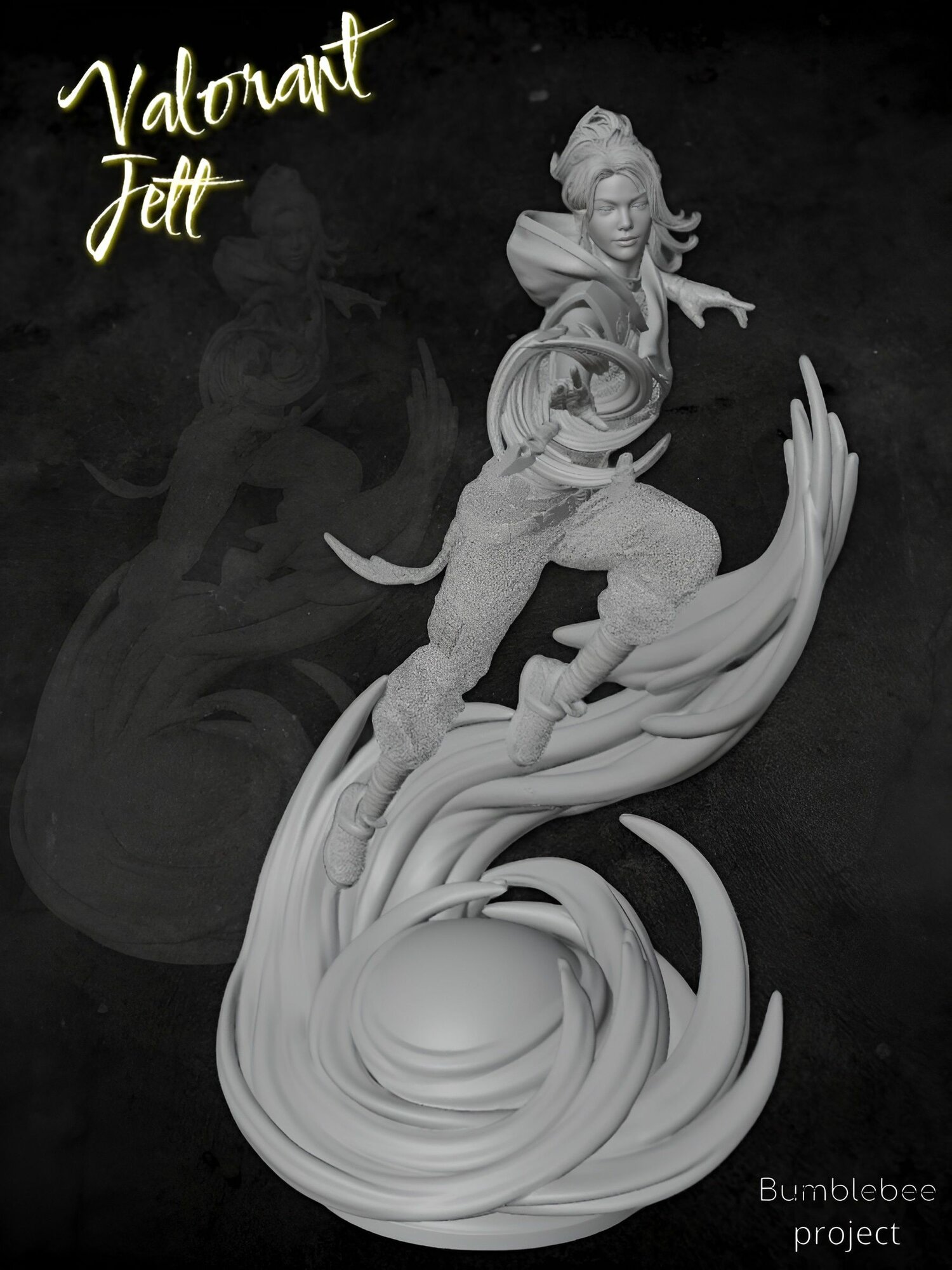 Фигурка Jett (Valorant) для раскрашивания