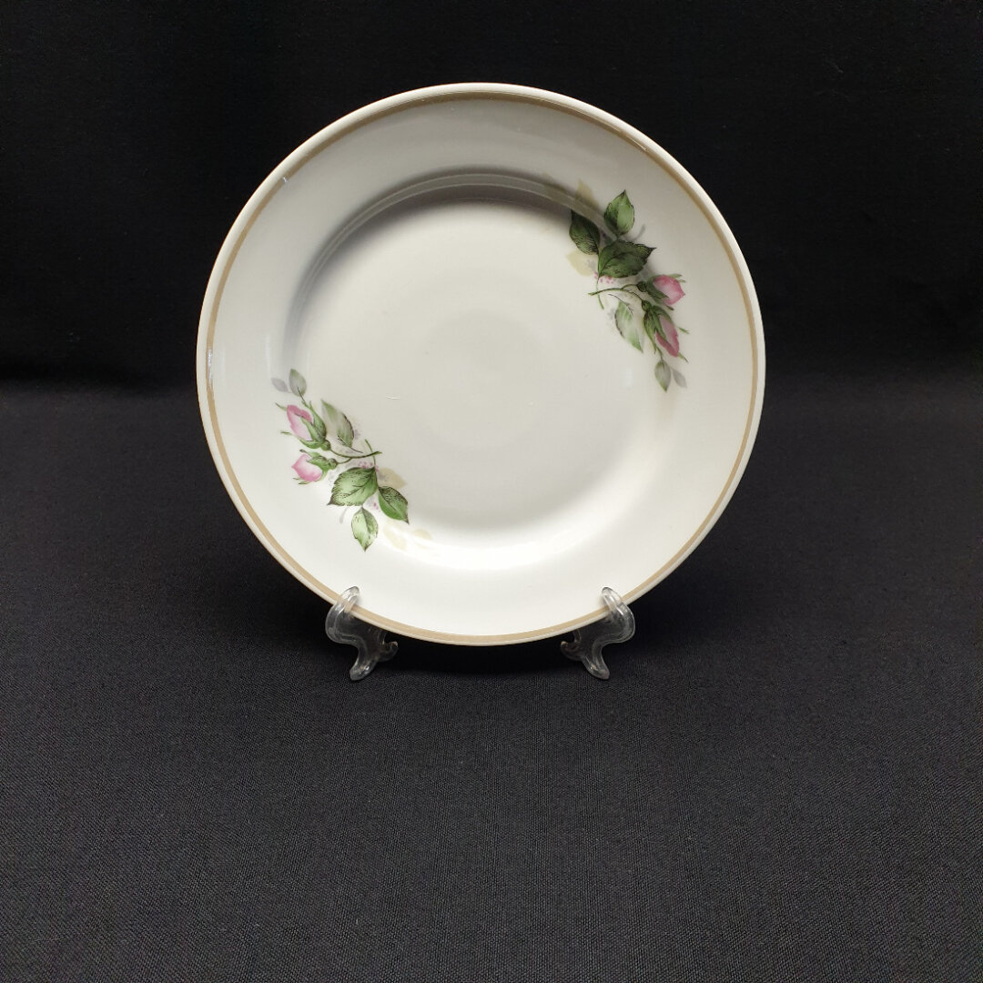 Пирожковая тарелка, Богдановический ФЗ, фарфор, деколь, d= 17.5 см, винтаж, СССР