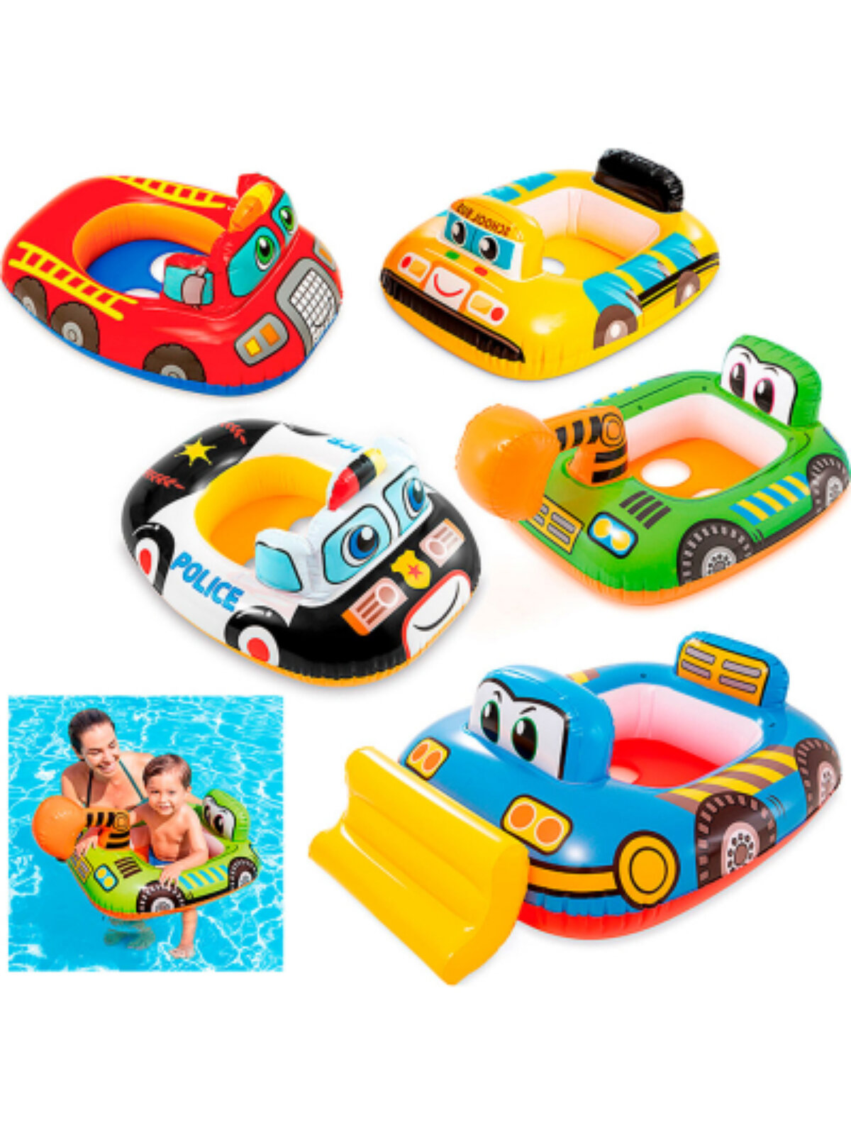 Надувной круг Intex "Транспорт", с сидением, спинкой, от 1 до 2 лет, микс, 1 шт