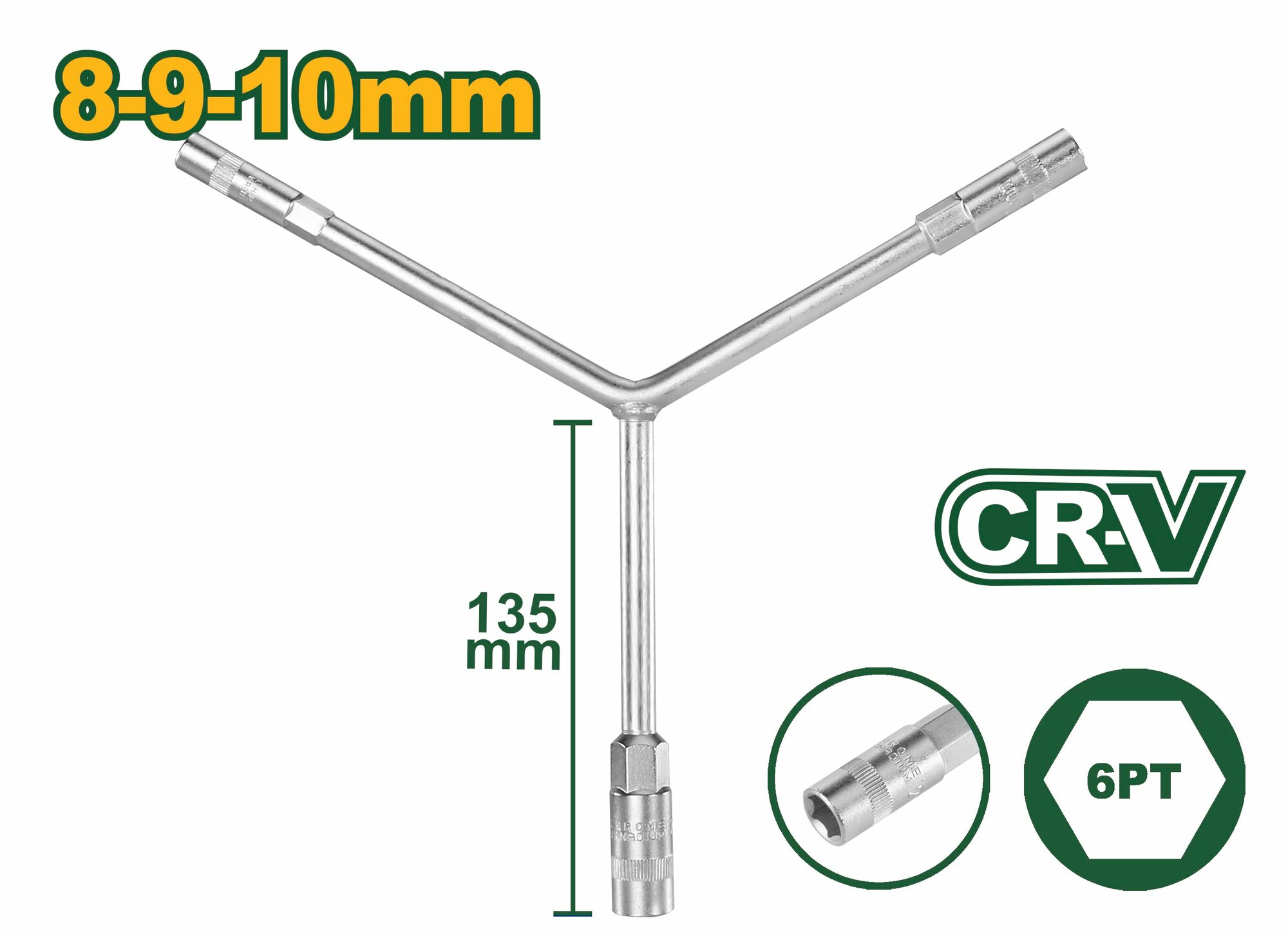 Торцевой Y-образный ключ 8-9-10 мм JADEVER JDTH2100