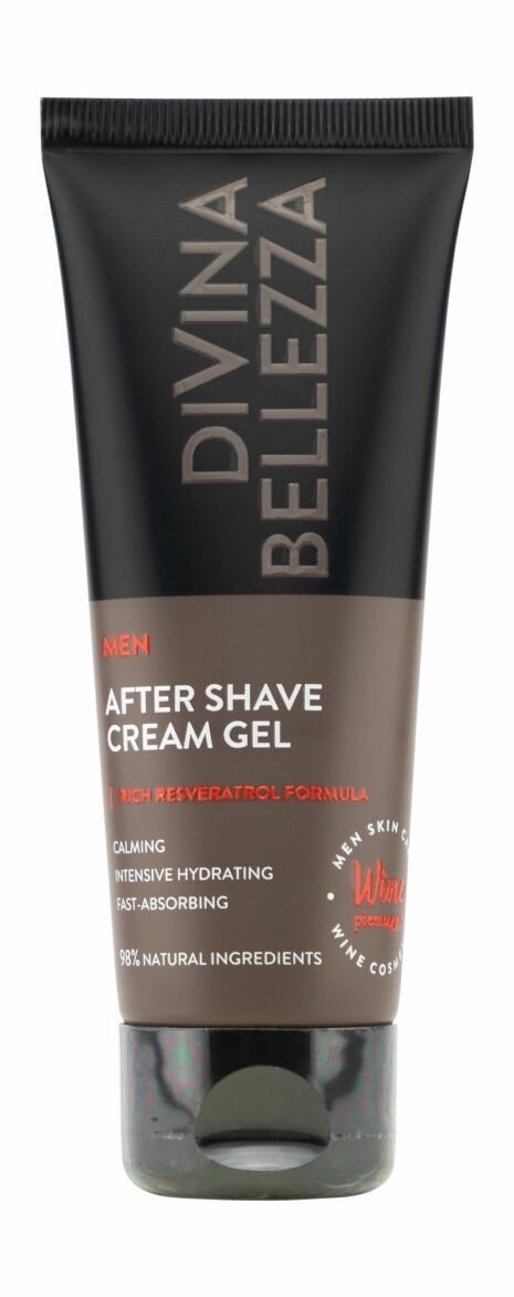 DIVINA BELLEZZA Wine Moisturising After Shave Cream Gel For Men Крем-гель после бритья на вине муж, 75 мл