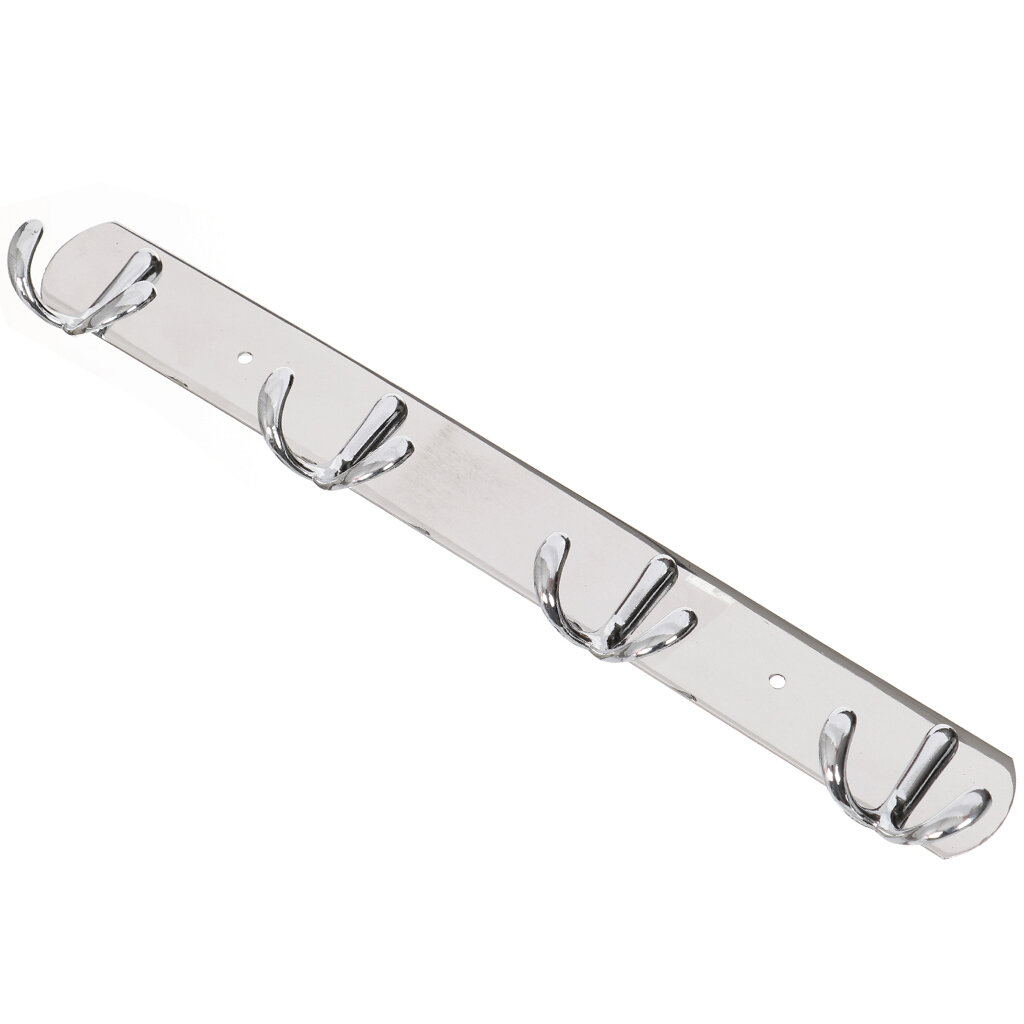 Вешалка настенная для ванной комнаты с 4 крючками на планке, 30 см, цвет хром, SPE19159C-5, Y8-2750