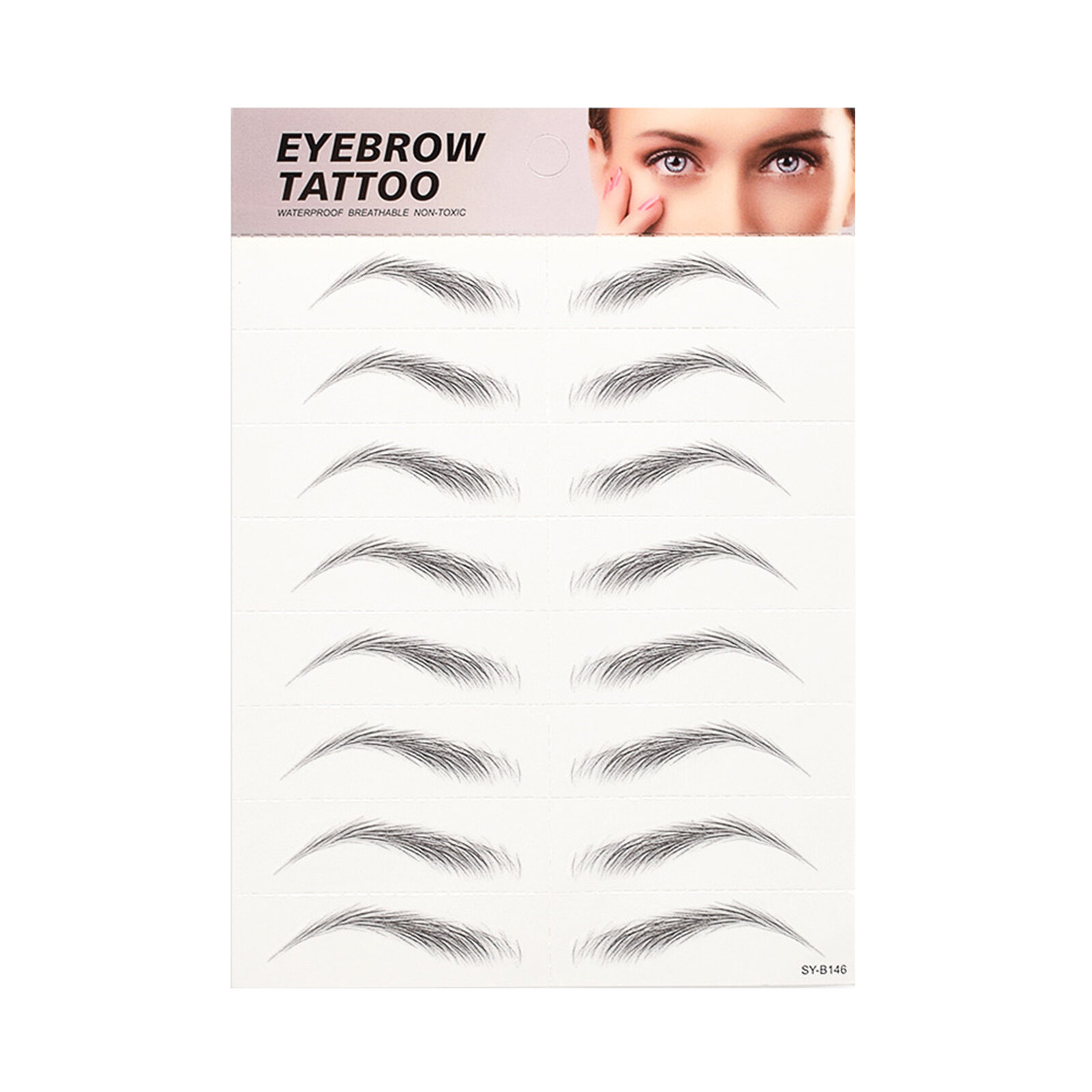 Наклейки для татуировки бровей Waterproof Permanent Eyebrow 3D Imitation Eyebrow Tattoos 3D Hair-like Authentic Eyebrows Waterproof Long Lasting для женщин и мужчин, инструмент для макияжа, материал: бумага, размер упаковки: 21.1x15x0.1см, вес упаковки: