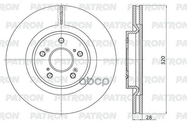 Диск тормозной HAVAL F7 (19-) передний (1шт.) PATRON PATRON арт. PBD1339
