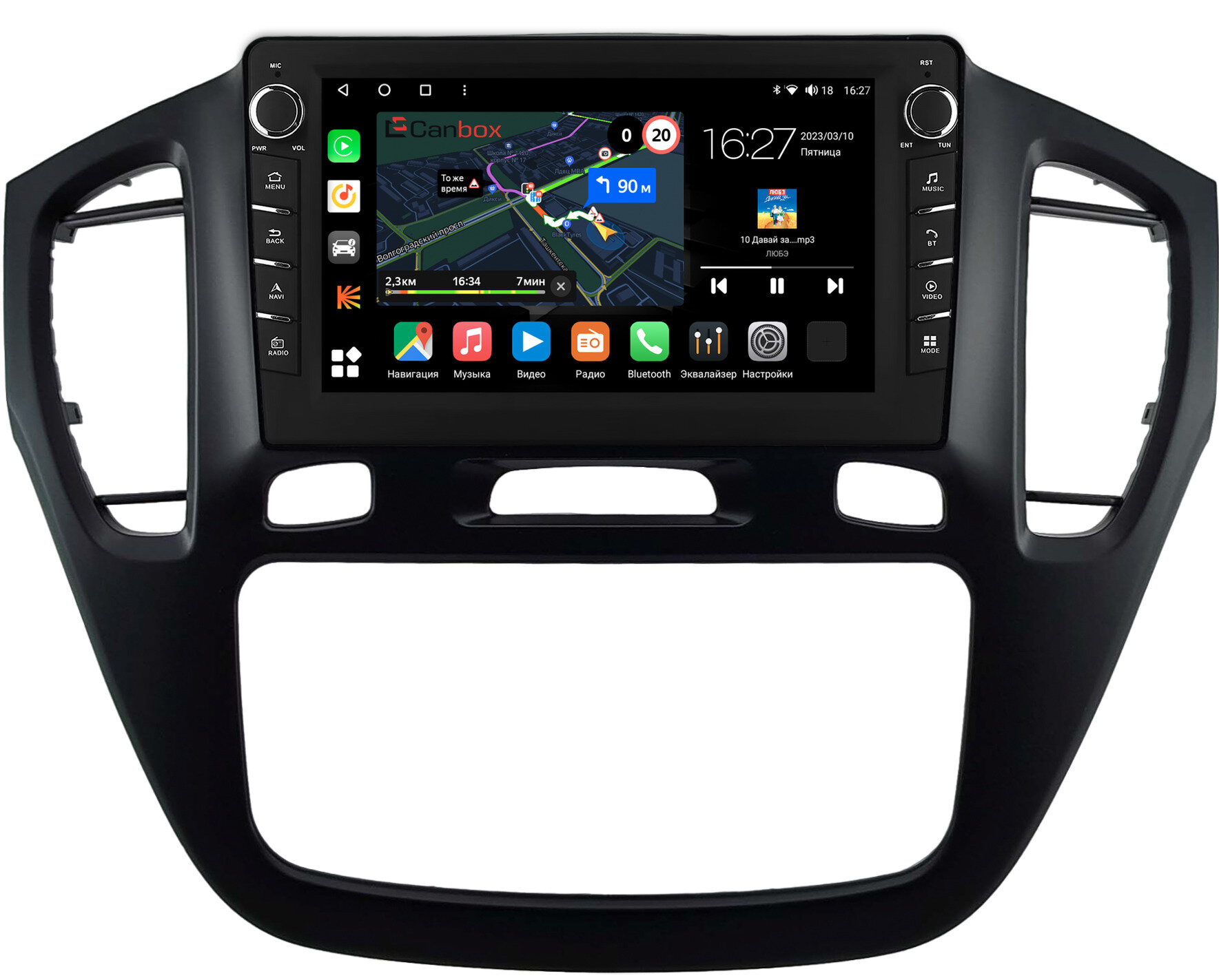 Штатная магнитола Toyota Highlander (U20), Kluger (XU20) 2000-2007 (черная) Canbox M-Line 7831-9-0336 Android 10 (4G-SIM, 2/32, DSP, IPS) С крутилками