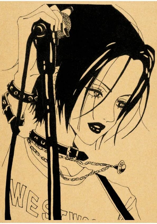 Алмазная картина "Интересное японское аниме Нана" алмазная огранка 40х50 см,40X50CM, серый