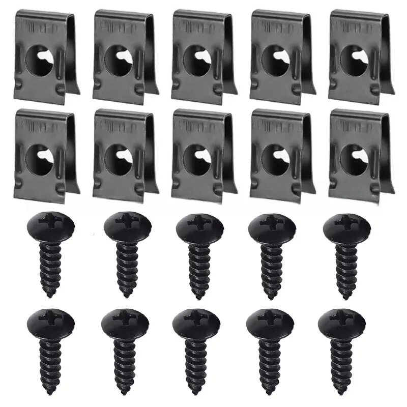 Авто саморезы, крепежные детали, автомобильные металлические U-образные прокладки, комплект саморезов, аксессуары для модификации авто мотоцикла 20pcs