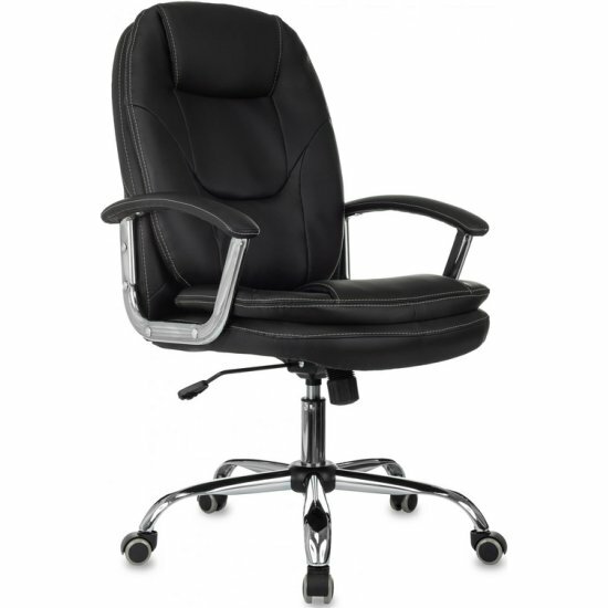 Кресло руководителя Бюрократ CH-868SL черный эко. кожа крестов. металл хром