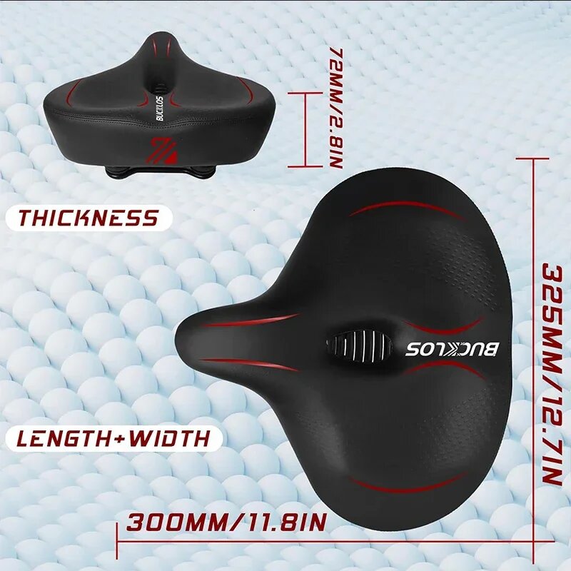 Велосипедное седло BUCKLOS черное 12.7Inch