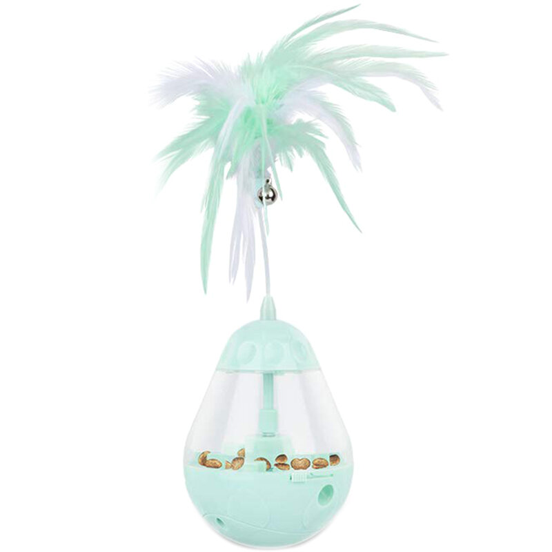 Мяч для угощения Funny Cats, 3 в 1 автоматический вращающийся электрический питомец с автоматическим вращающимся стаканом, кошачьим пером и дозатором еды для тренировок и преследований кошек, розовый