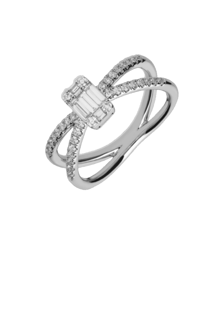 Кольцо, белое золото, 750 проба, бриллиант