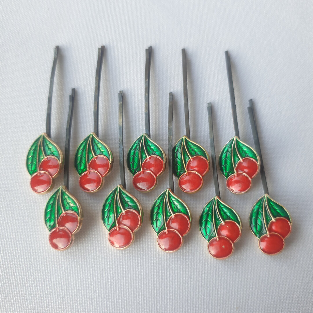 Невидимки для волос "Вишня", 10 шт, СССР