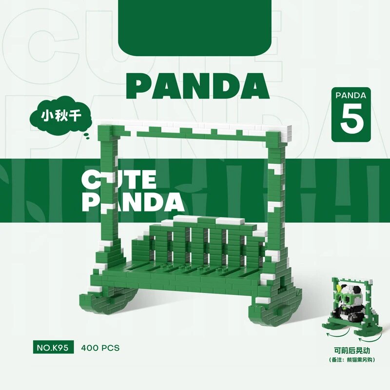 Конструктор Panda из пластика Зеленый, K95-400pcs-no box