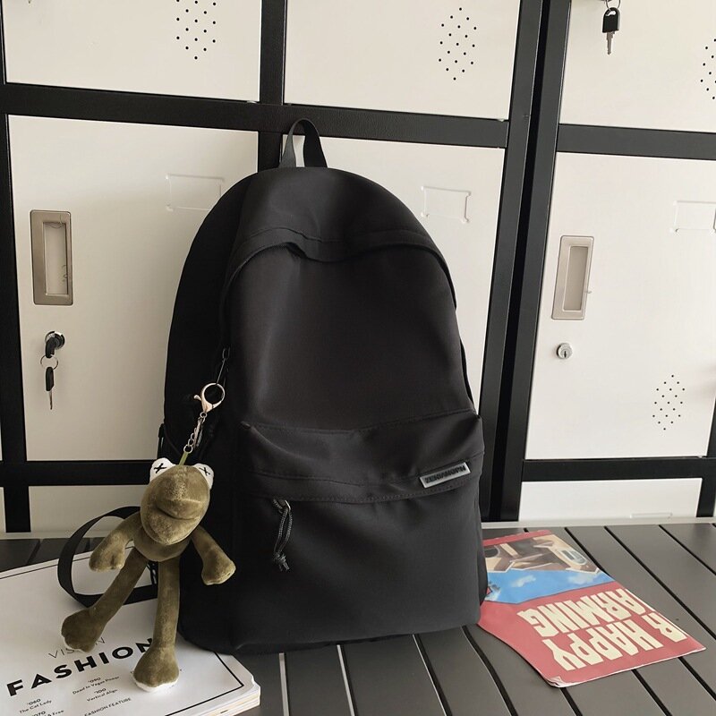 Рюкзак, для мужчин и женщин, черный, с принтом лягушки