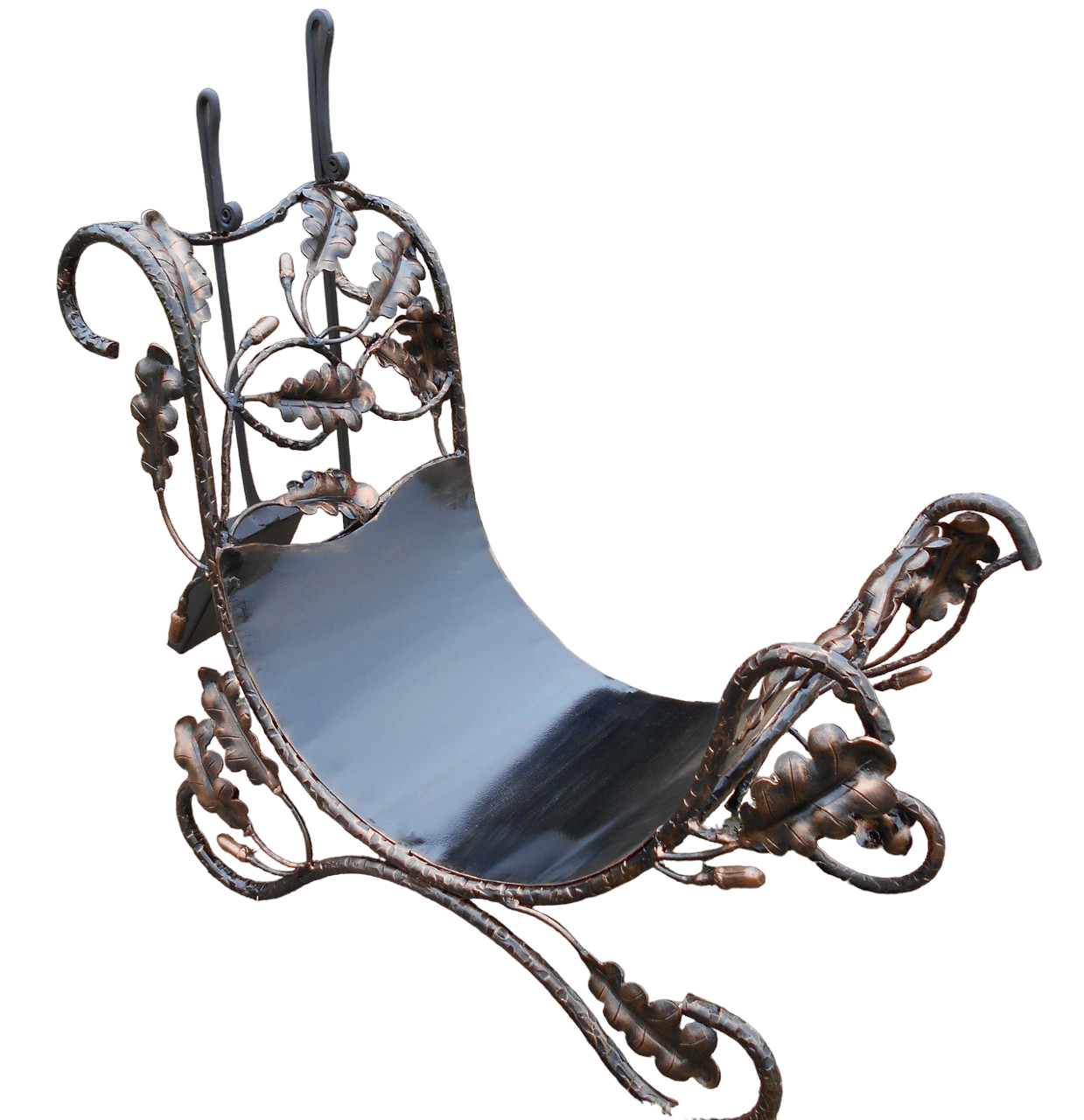 Кованная подставка для дров, дровница из металла для камина, печи и бани, поленница с каминным набором МД-3