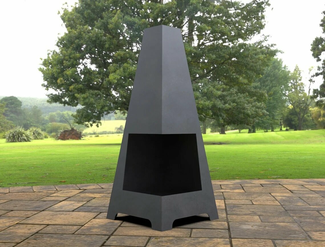 Очаг, чаша для костра, Костровая чаша, Жаровня для улицы Пирамида Угловая - огнеупорная краска