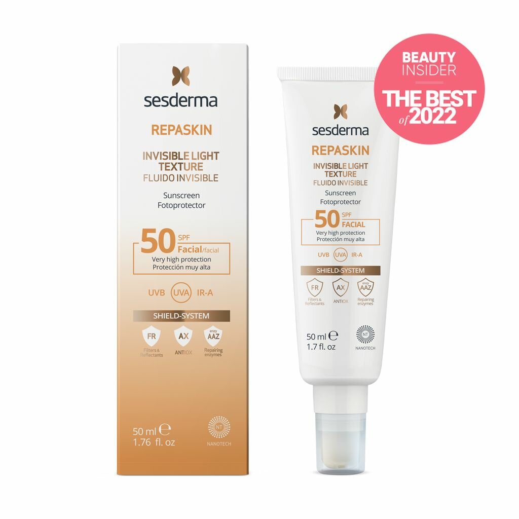 Средство солнцезащитное сверхлегкое для лица Sesderma Repaskin Invisible Light Texture SPF50, 50 мл