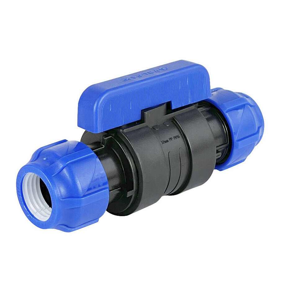 Кран шаровой ПНД компрессионный 32х32 мм