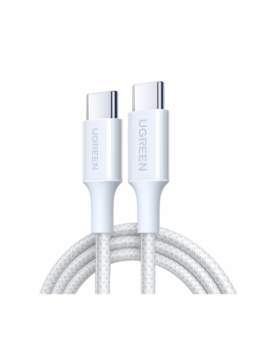 Кабель UGREEN L502 (35221) USB-C to USB-C PD Fast Charging Braided Cable 5A Max. Длина: 2м. Цвет: белый