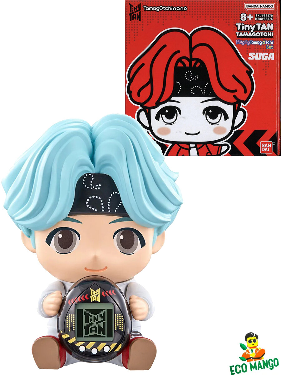 Виртуальный питомец Bandai Tamagotchi Nano x BTS TinyTAN Hugmy Suga ver. Набор виниловых фигурок